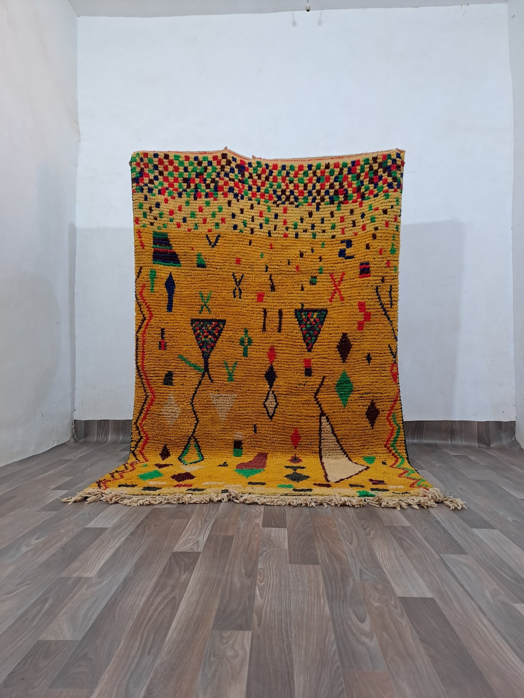 Custom Rug Moroccan Rug , Yellow Wool Rug , Wool Berber Rug , Beni ...