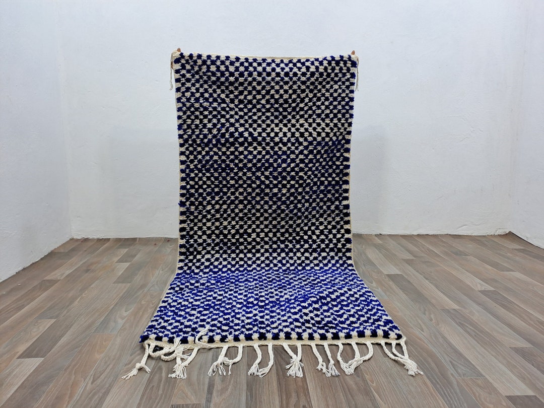 Gorgeous Checkered Rug Runner ,custom Rugs Runner Blue ,narrow Runner ...