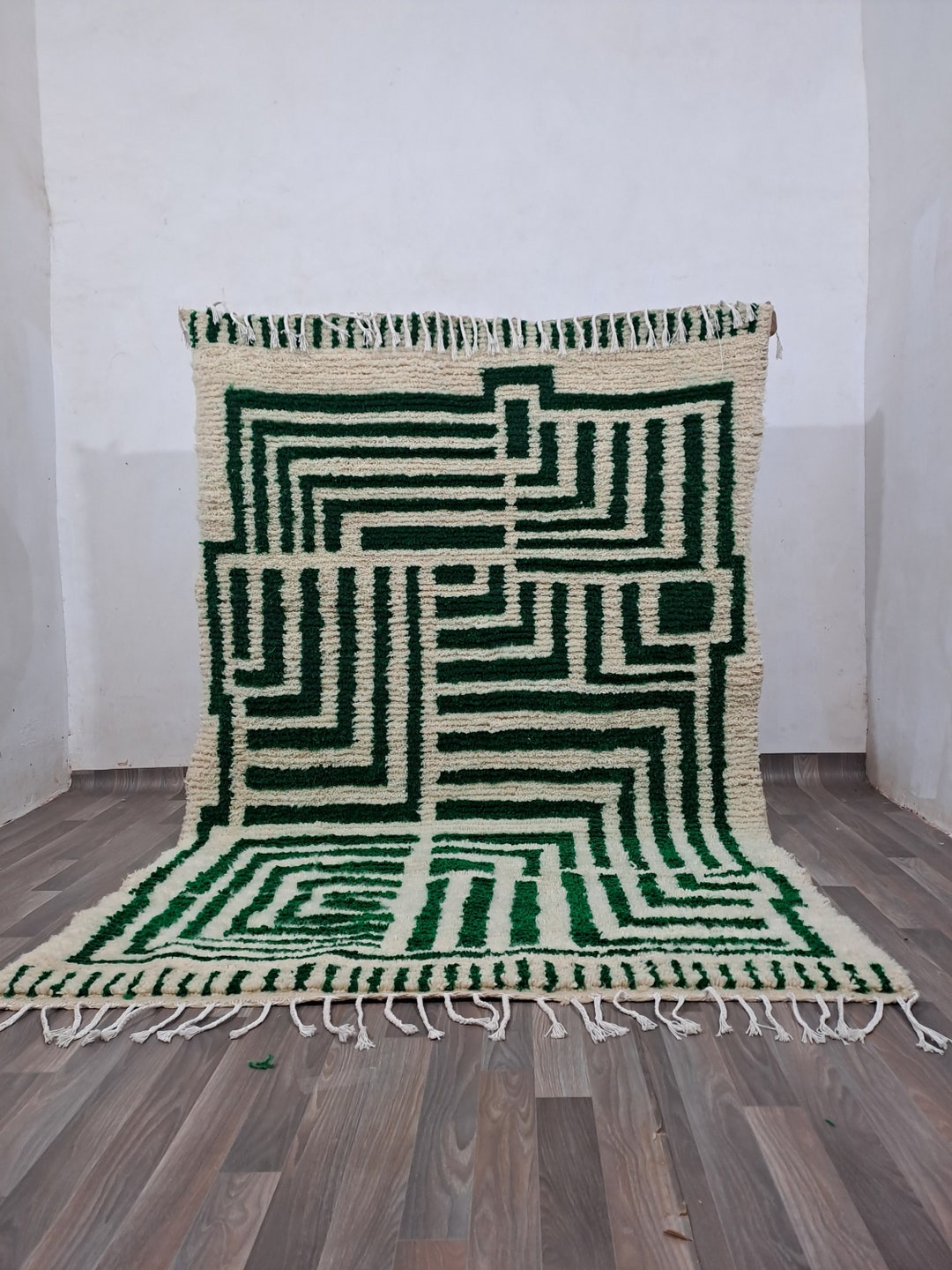 Checker Custom Berber Moroccan Area Rug Green,moroccan Rug - Etsy