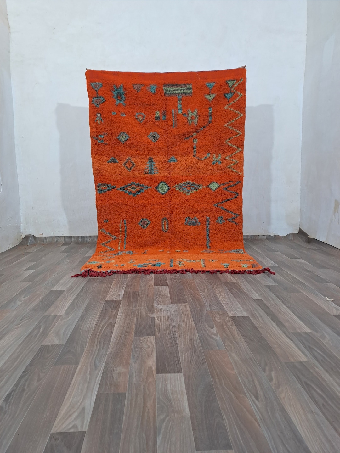 NEW MOROCCO RUG, Beni Ourain Rug, Orange Rug, Handmade Rug, Moroccan ...