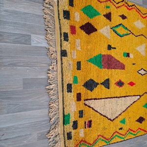 Custom Rug Moroccan Rug , Yellow Wool Rug , Wool Berber Rug , Beni ...