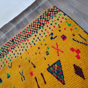 Custom Rug Moroccan Rug , Yellow Wool Rug , Wool Berber Rug , Beni ...