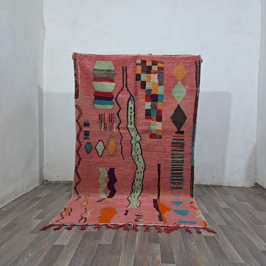 Moroccan Colored Wool ,authentic Wool Rug ,living Room Rug ,beni Ourain ...