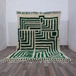 Checker Custom Berber Moroccan Area Rug Green,moroccan Rug - Etsy