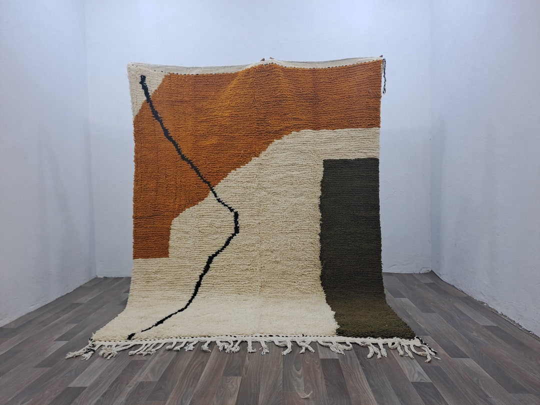 Moroccan Berber Rug: Checkered Wool, Handmade - Plush & Shaggy - Etsy
