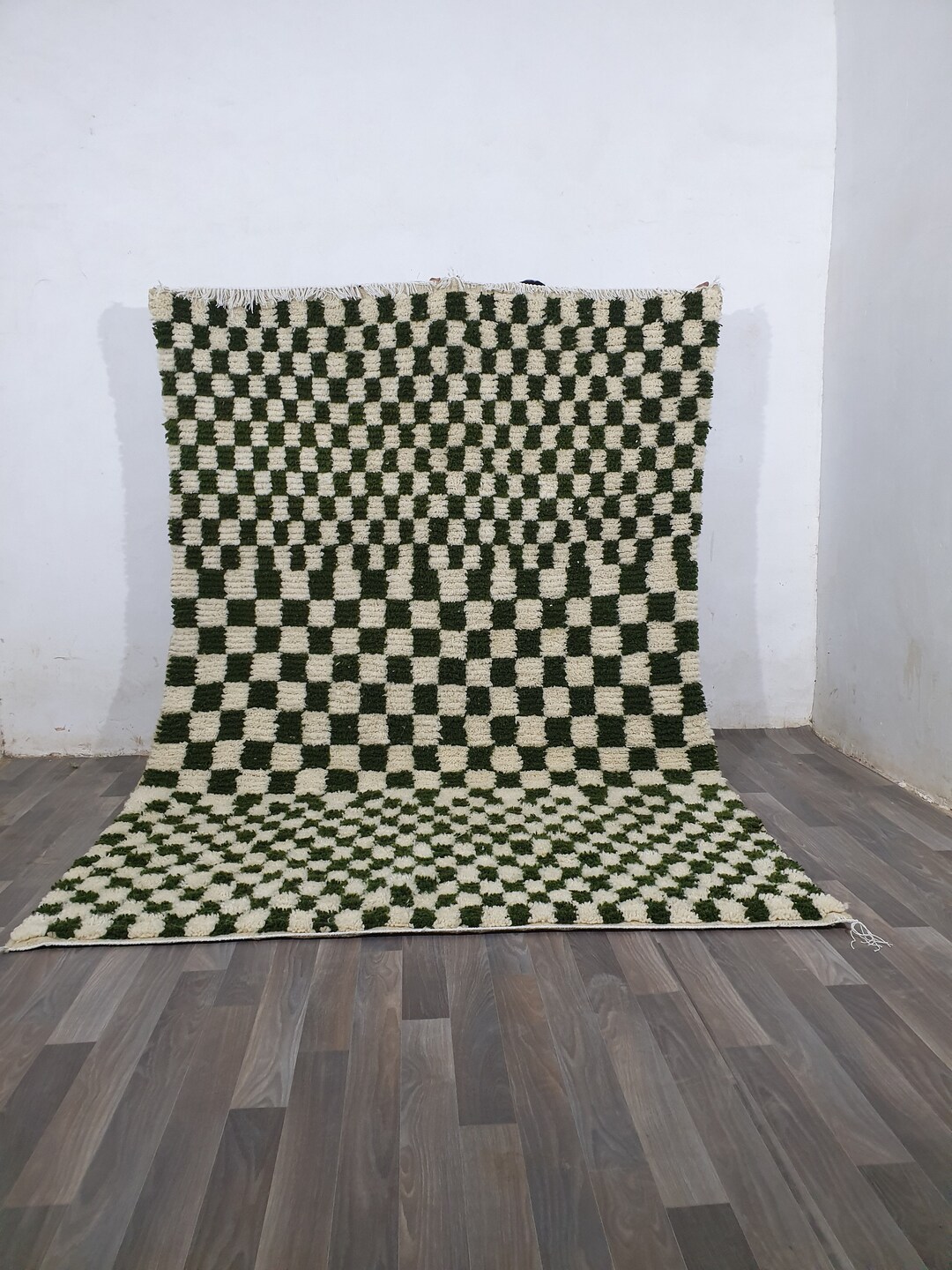 Green and White Large Square Rug, Moroccan Berber Square Rugs Square ...