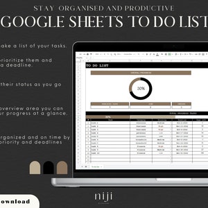 Google Sheets To-do List Template | Spreadsheet Task List | Digital ...