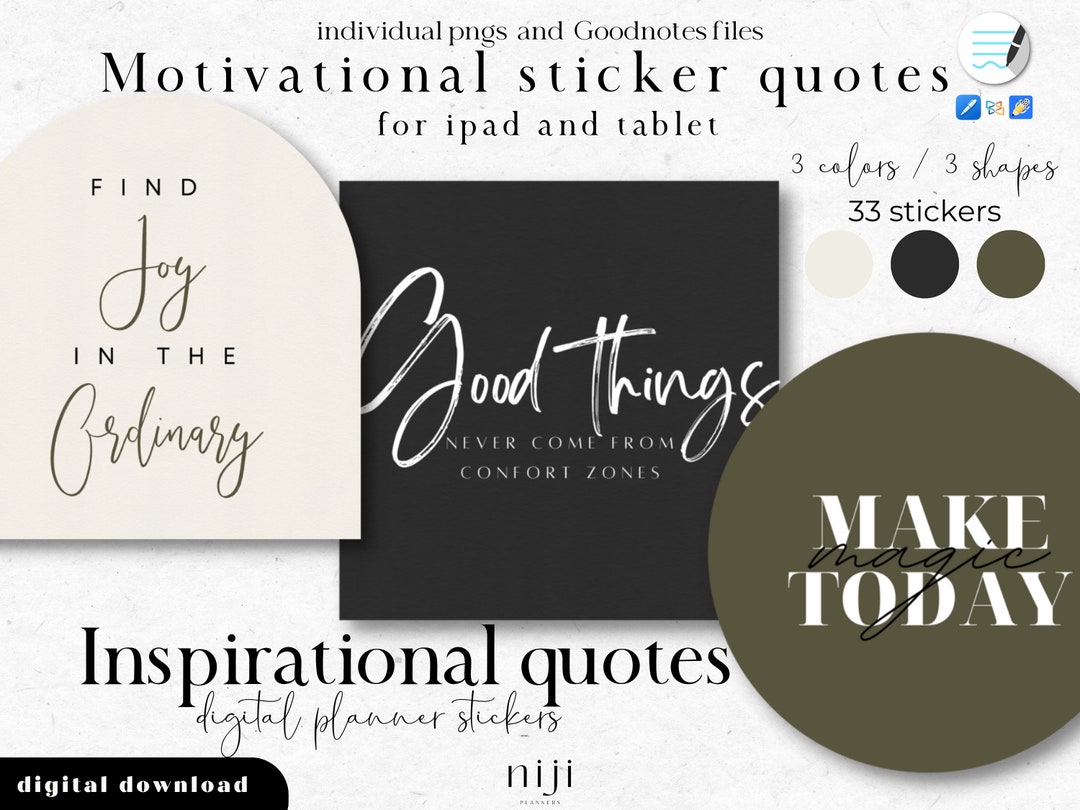 Digital Sticker Quotes | Motivational Quotes for Digital Planner | Pre ...