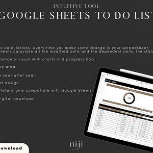 Google Sheets To-do List Template | Spreadsheet Task List | Digital ...