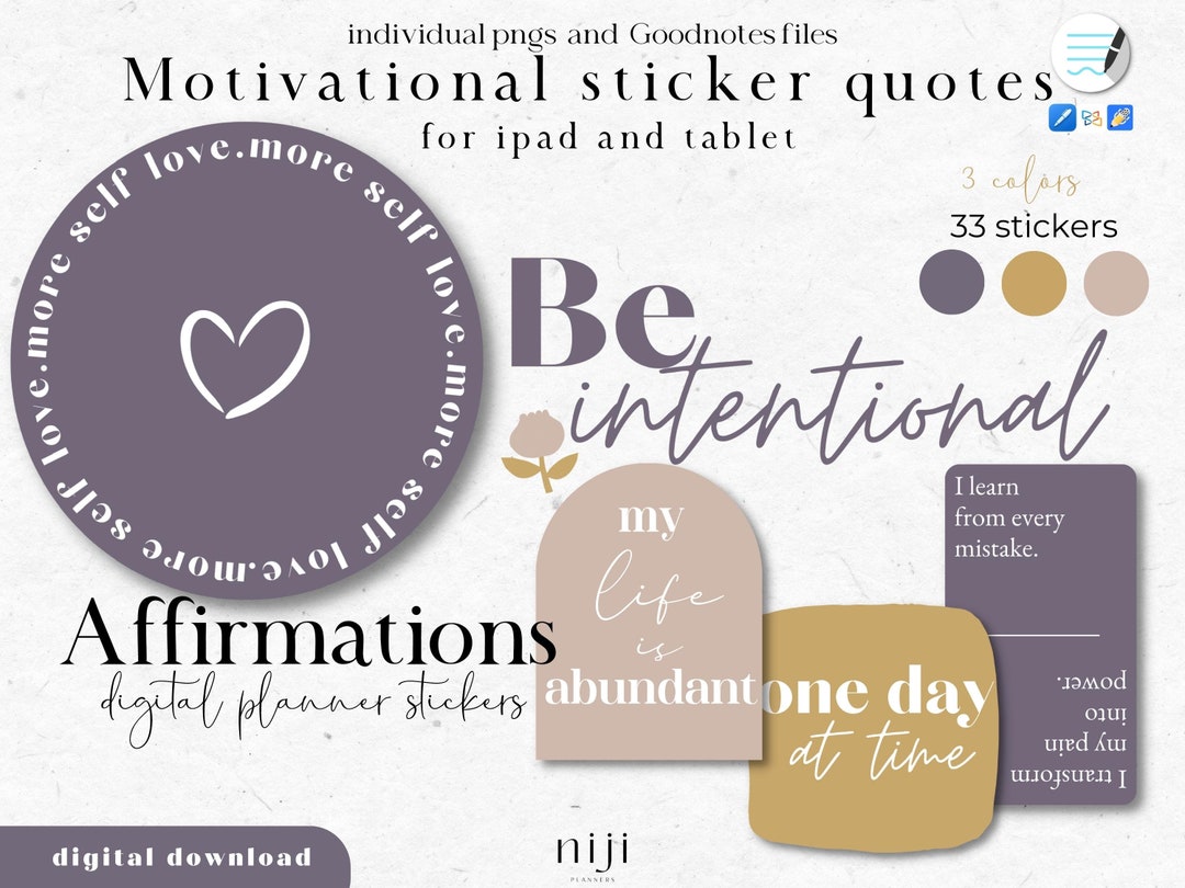 Motivational Sticker Quotes for iPad and Tablet - Digital Affirmations ...