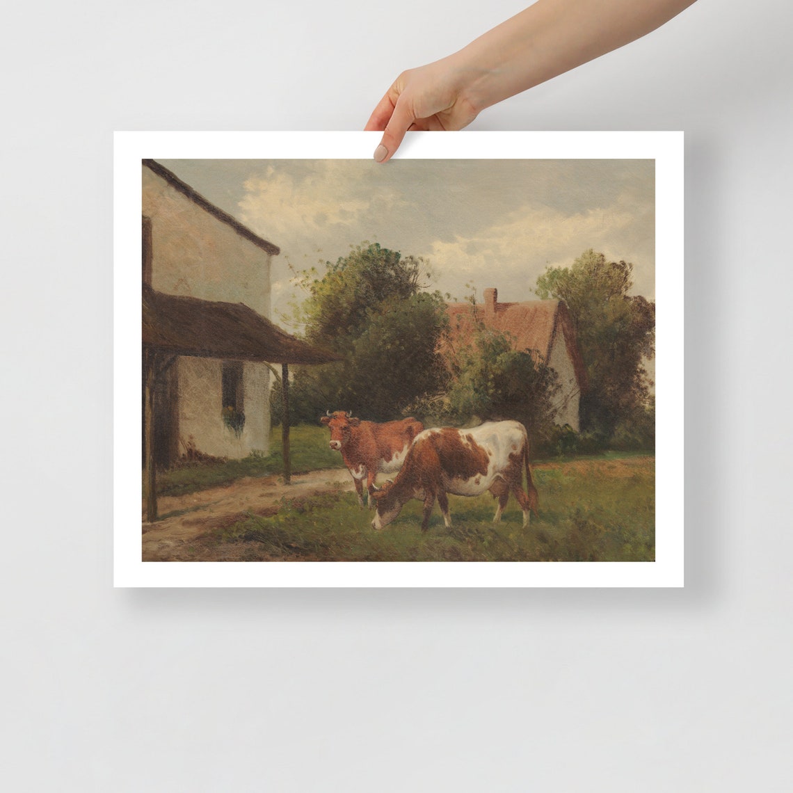 Antique French Country Cattle Art Farmhouse Gallery Wall French Cottage ...
