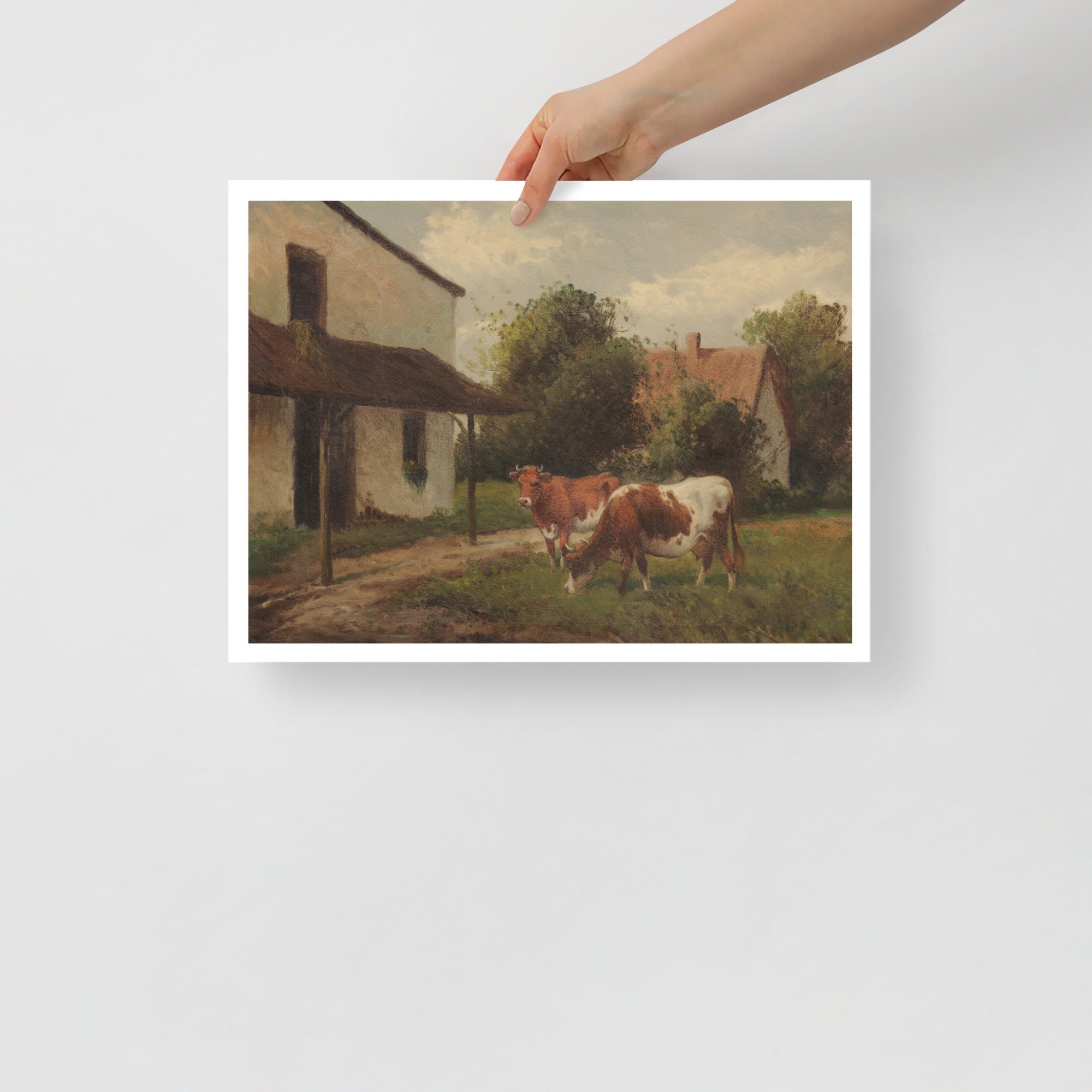 Antique French Country Cattle Art Farmhouse Gallery Wall French Cottage ...