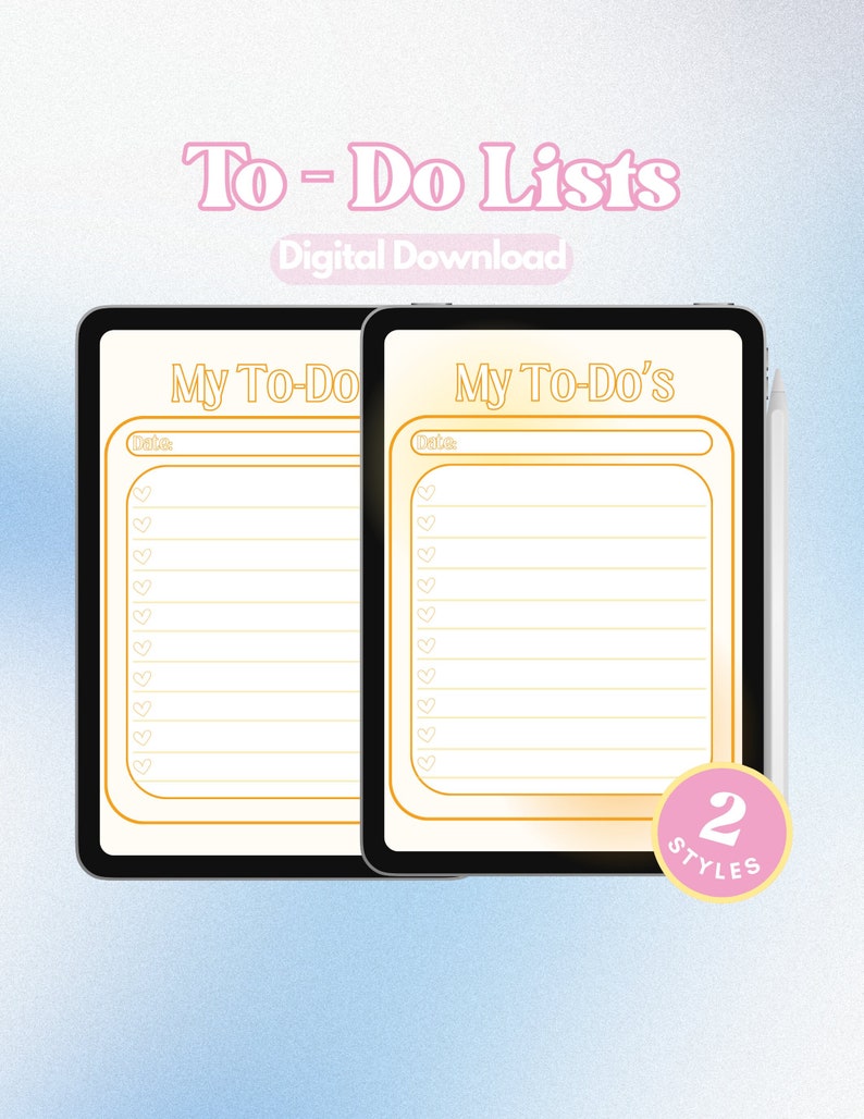 Digital To-do List Digital Planner Download - Etsy