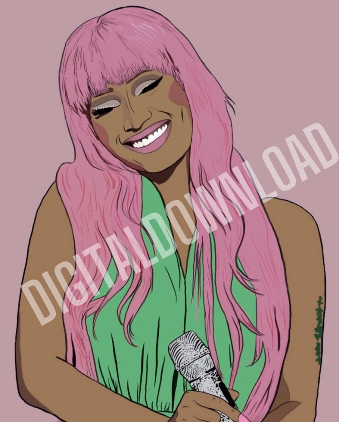 Nicki Minaj Png Art, Nicki Minaj Animated Print, Pink Friday 2 Tour ...