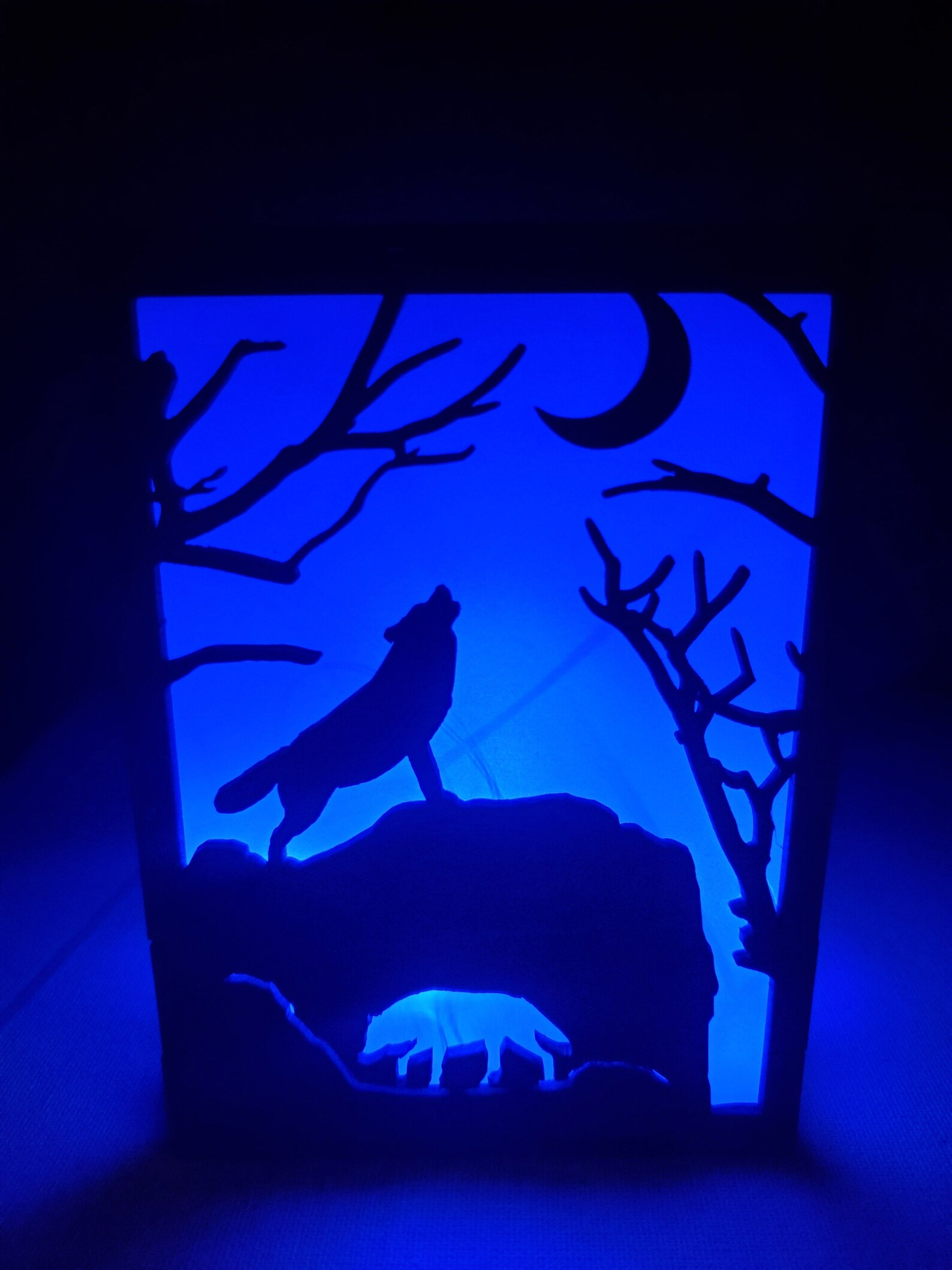 Wooden Night Light Box Childs Night Light Wooden LED Light Box Animal ...