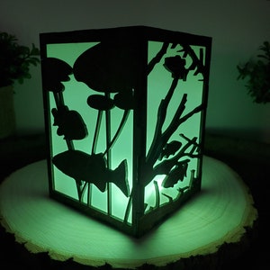 Wooden Night Light Box Swamp Scene Wooden LED Light Box Animal Shadow ...