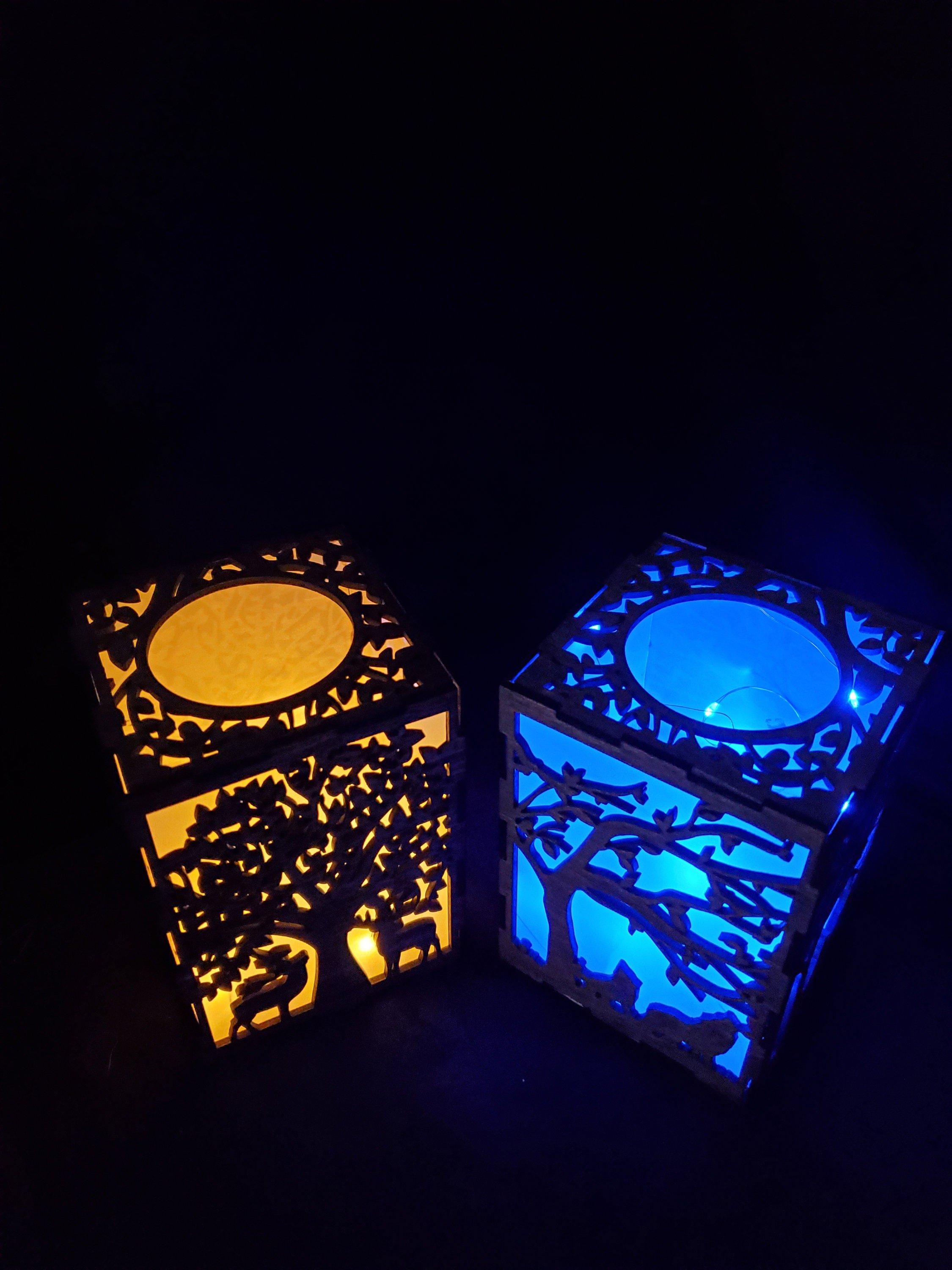 Wooden Night Light Box | Wedding Centerpiece | Wooden LED Light Box ...