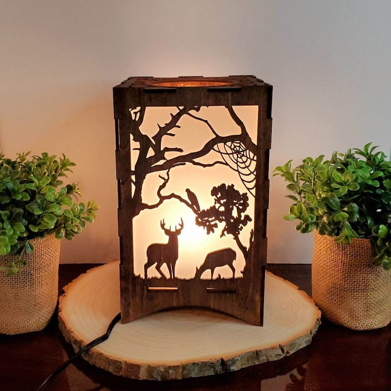 Rustic Wood Lamp - Etsy