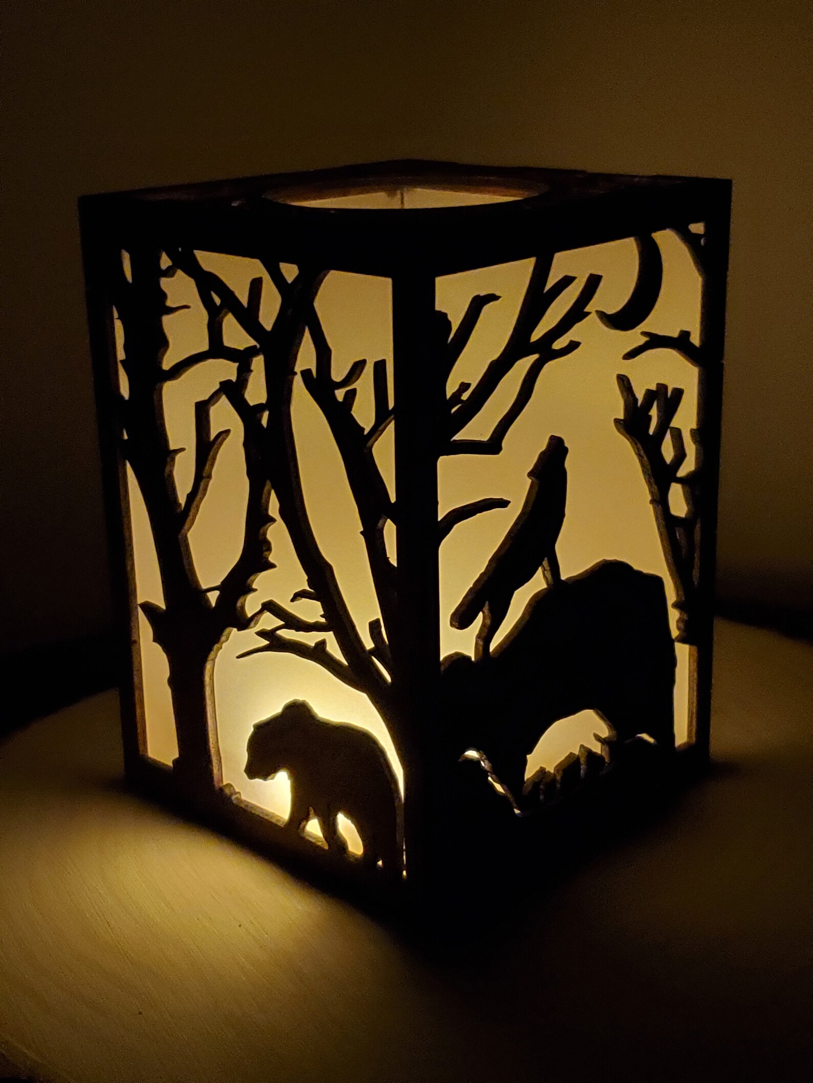 Wooden Night Light Box Childs Night Light Wooden LED Light Box Animal ...