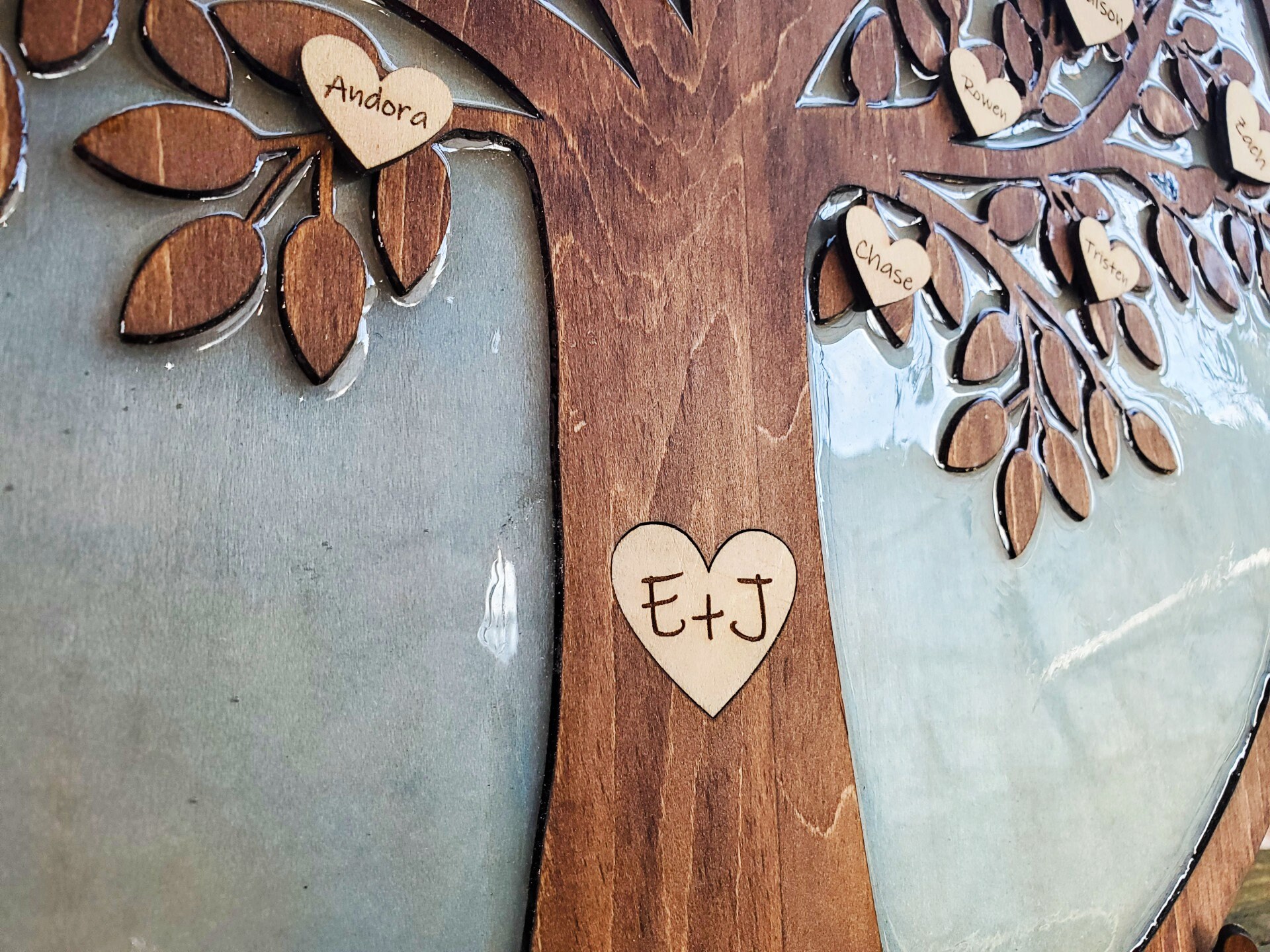 Personalized Wooden Family Tree | Customizable Wall Art | Anniversary ...