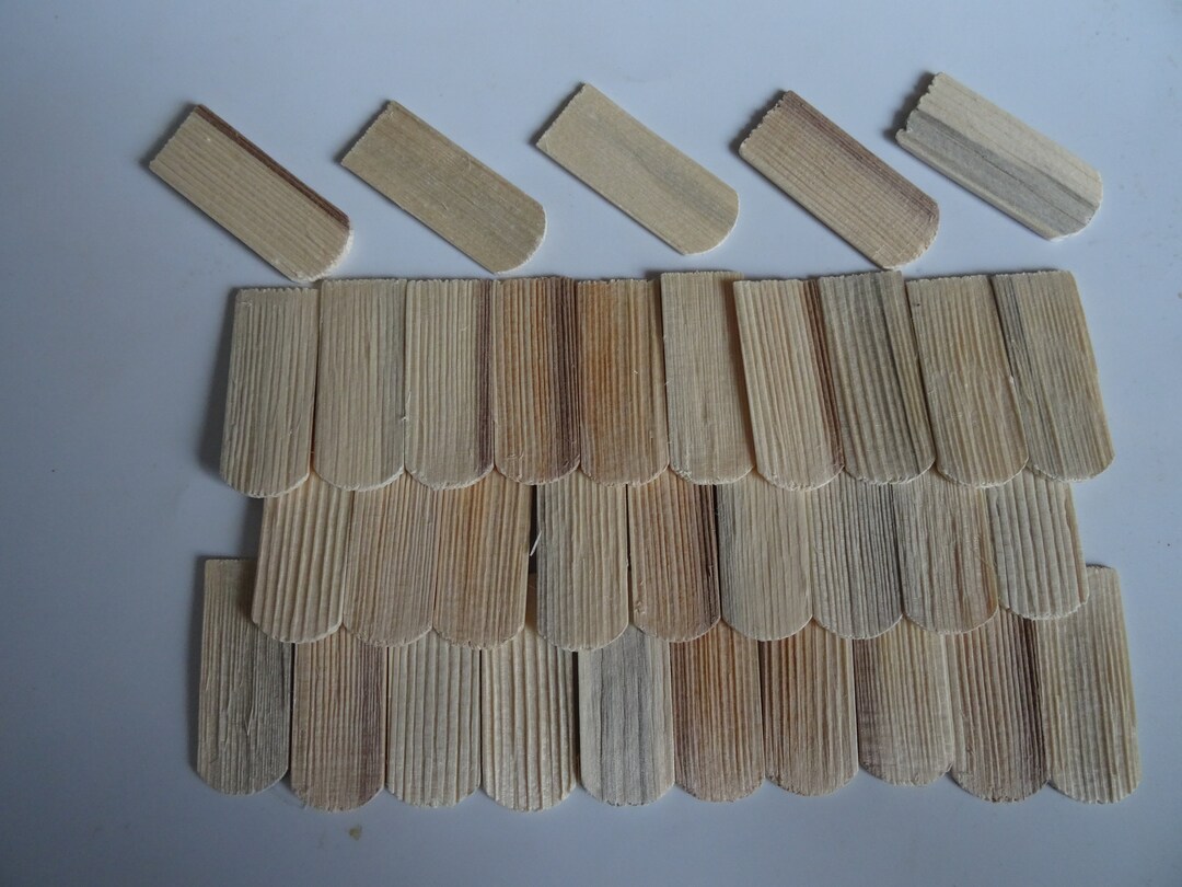 Pack of 200 Wooden Shingles, Spruce Wood Roof Shingles, 50 X 20 Mm ...