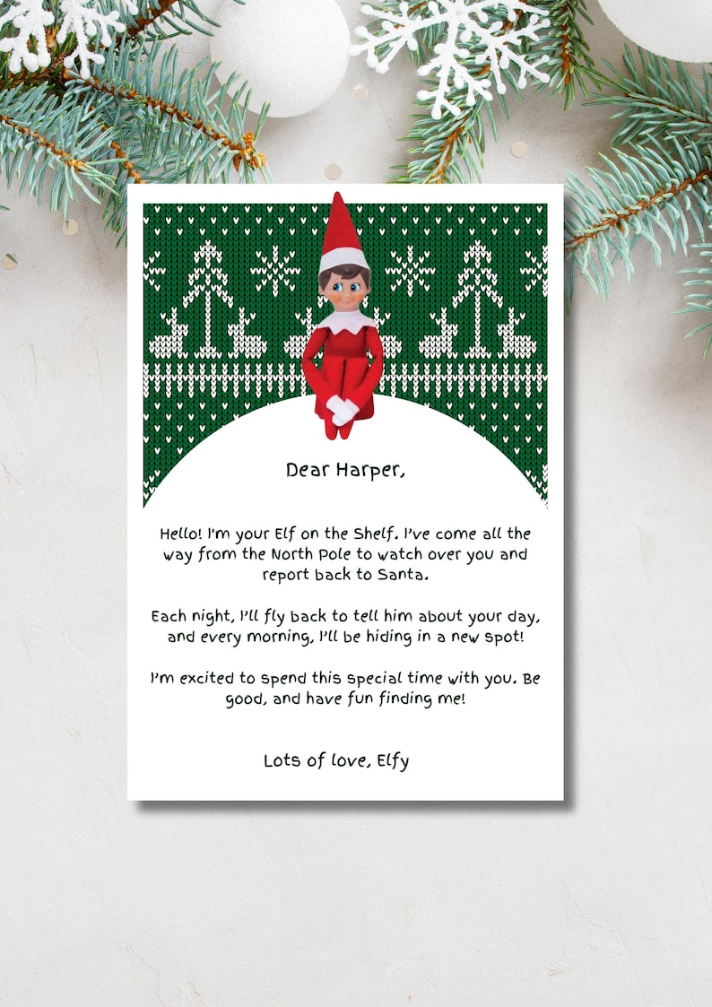 Elf on the Shelf Letter | Elf Welcome Letter | Elf on the Shelf Arrival ...