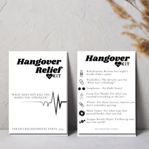 Hangover Kit | Bachelorette Survival Kit | Hen Do Survival Card ...