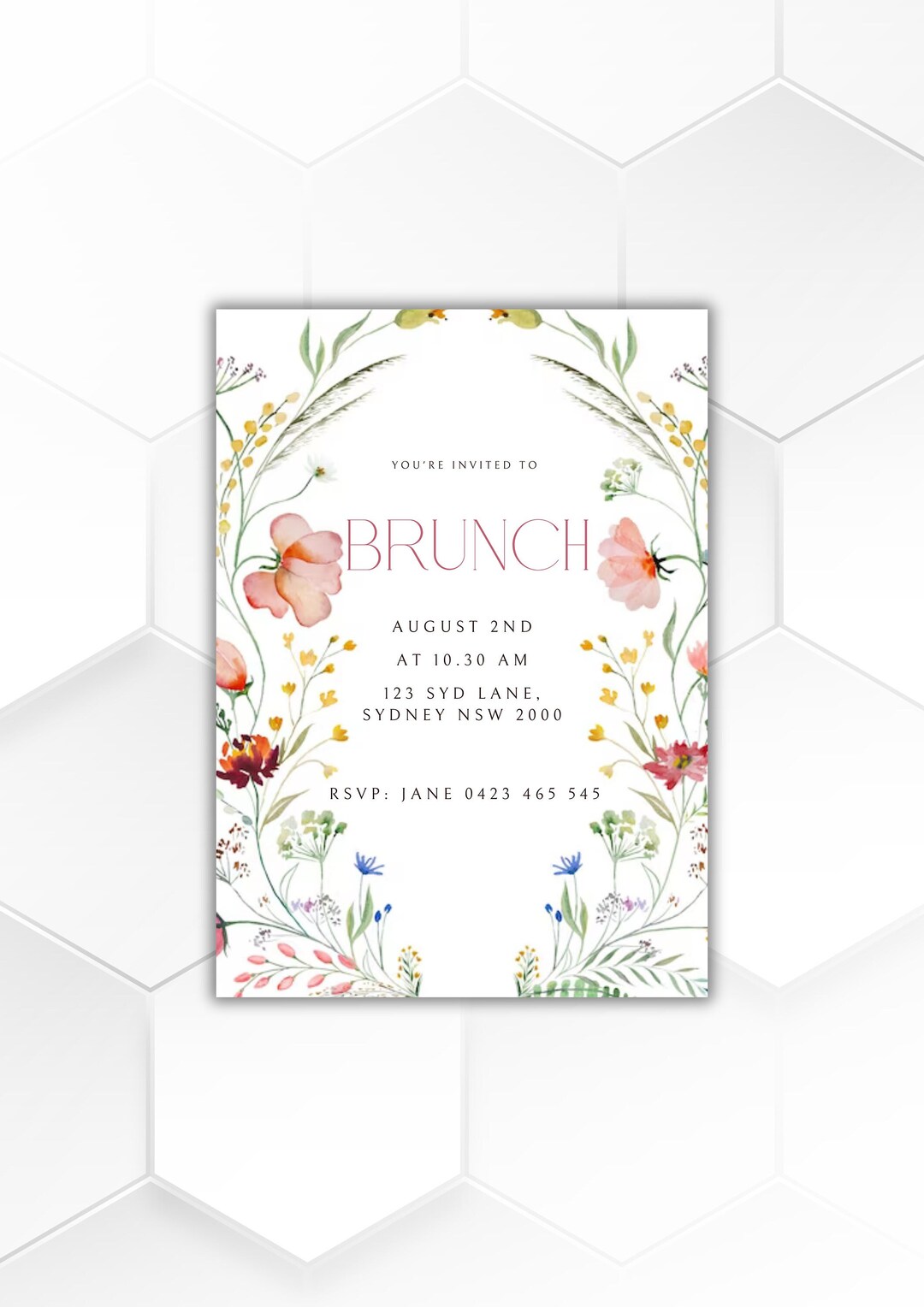 Floral Brunch Invitation: Garden Party, Mother's Day (digital) - Etsy