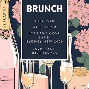 Brunch Invitation | Brunch Invite | Sunday Brunch | Ladies Lunch Invite ...
