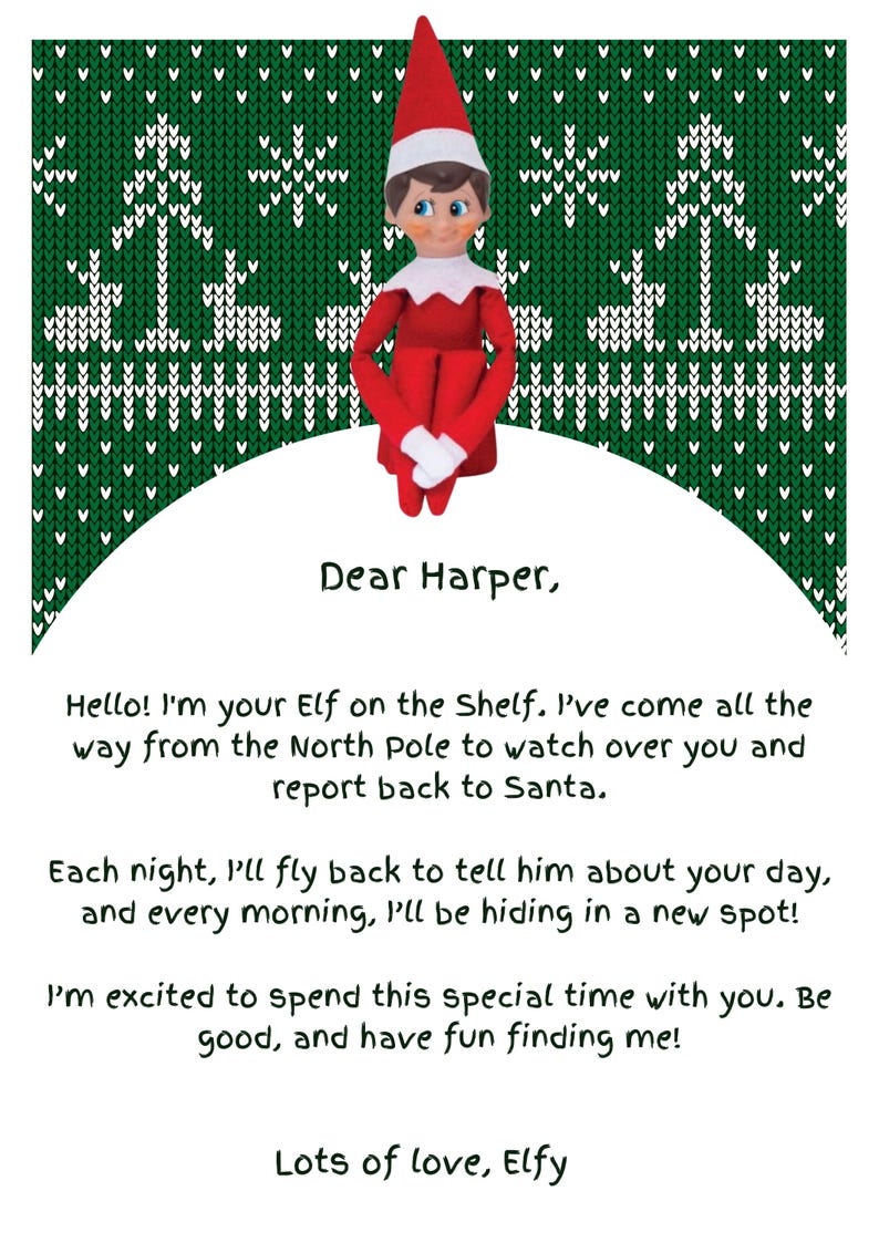 Elf on the Shelf Letter | Elf Welcome Letter | Elf on the Shelf Arrival ...