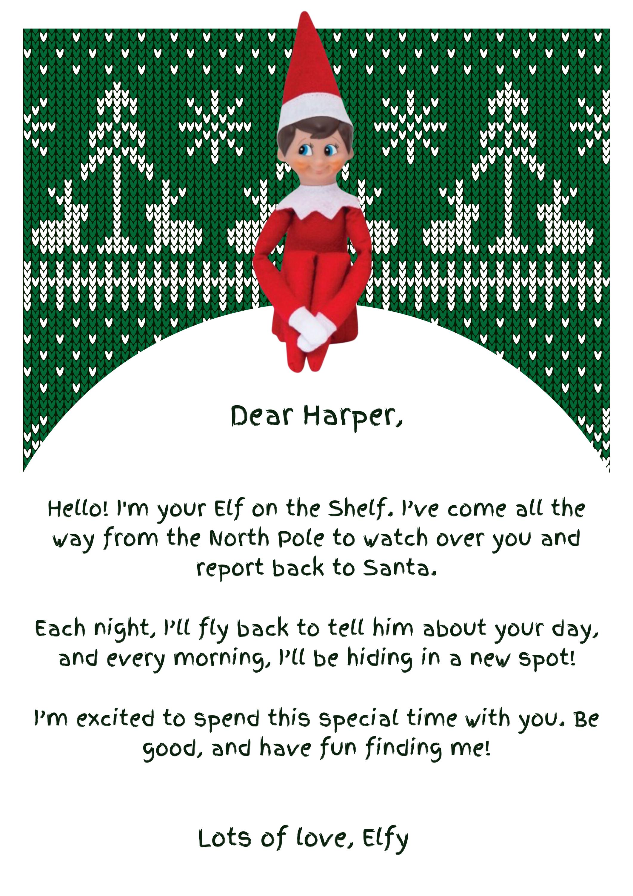 Elf on the Shelf Letter | Elf Welcome Letter | Elf on the Shelf Arrival ...