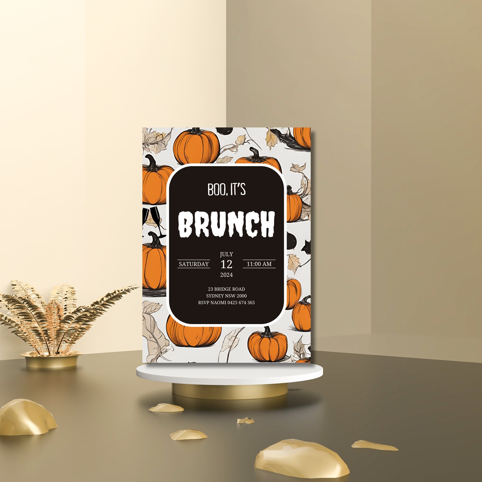 Spooky Halloween Brunch Invitation: Editable Canva Template (instant ...
