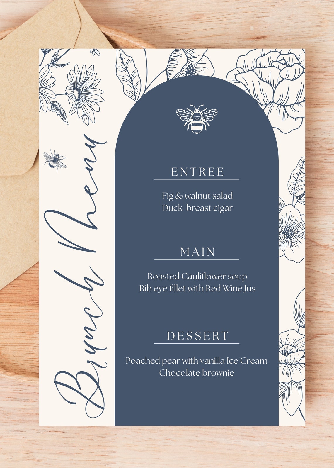 Brunch Menu Floral Menu Ladies Lunch Mimosa Brunch Bottomless Brunch ...