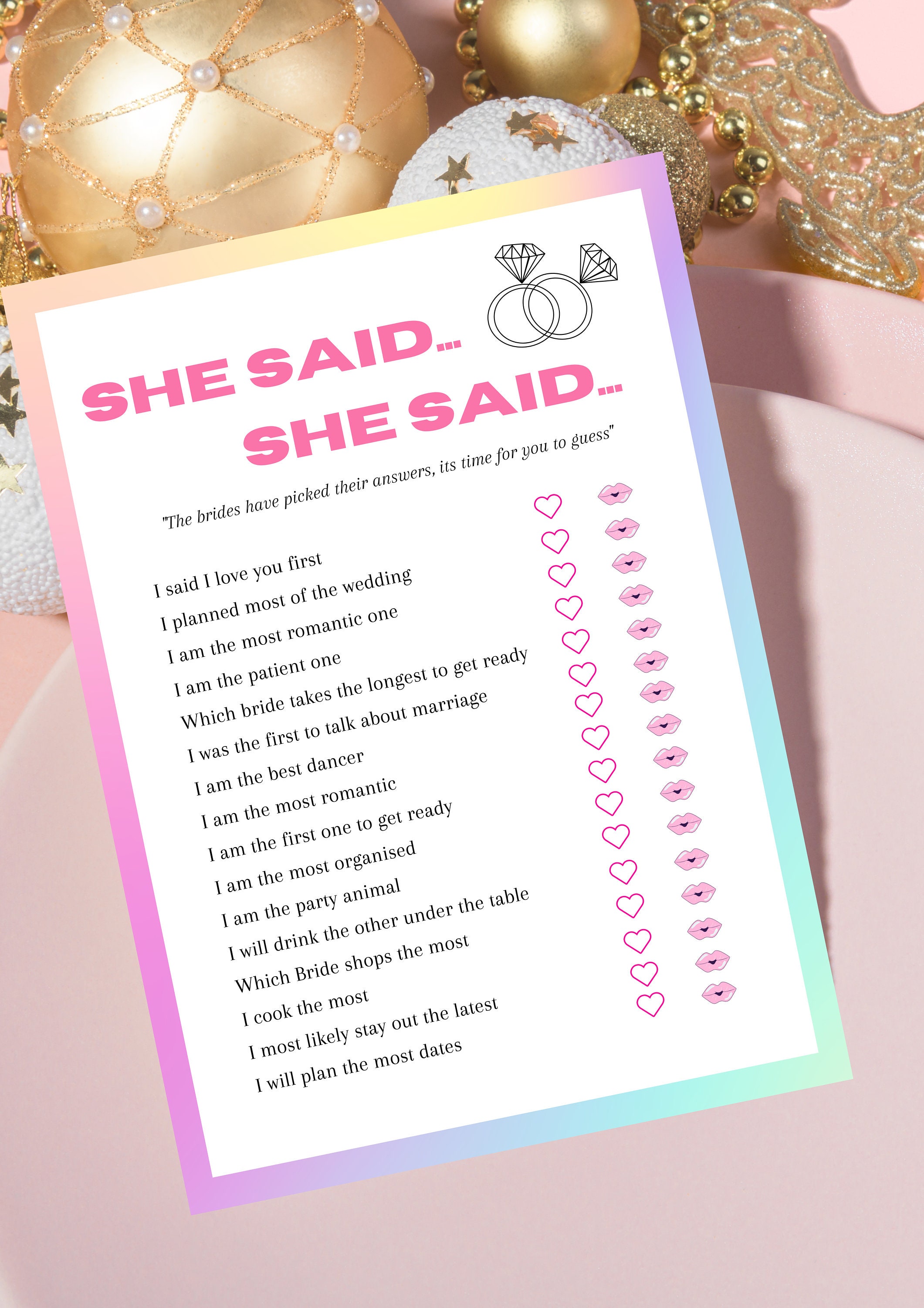 Lesbian Games | Bachelorette Game | Hen Do | Hen Do Quiz | Hens Night ...
