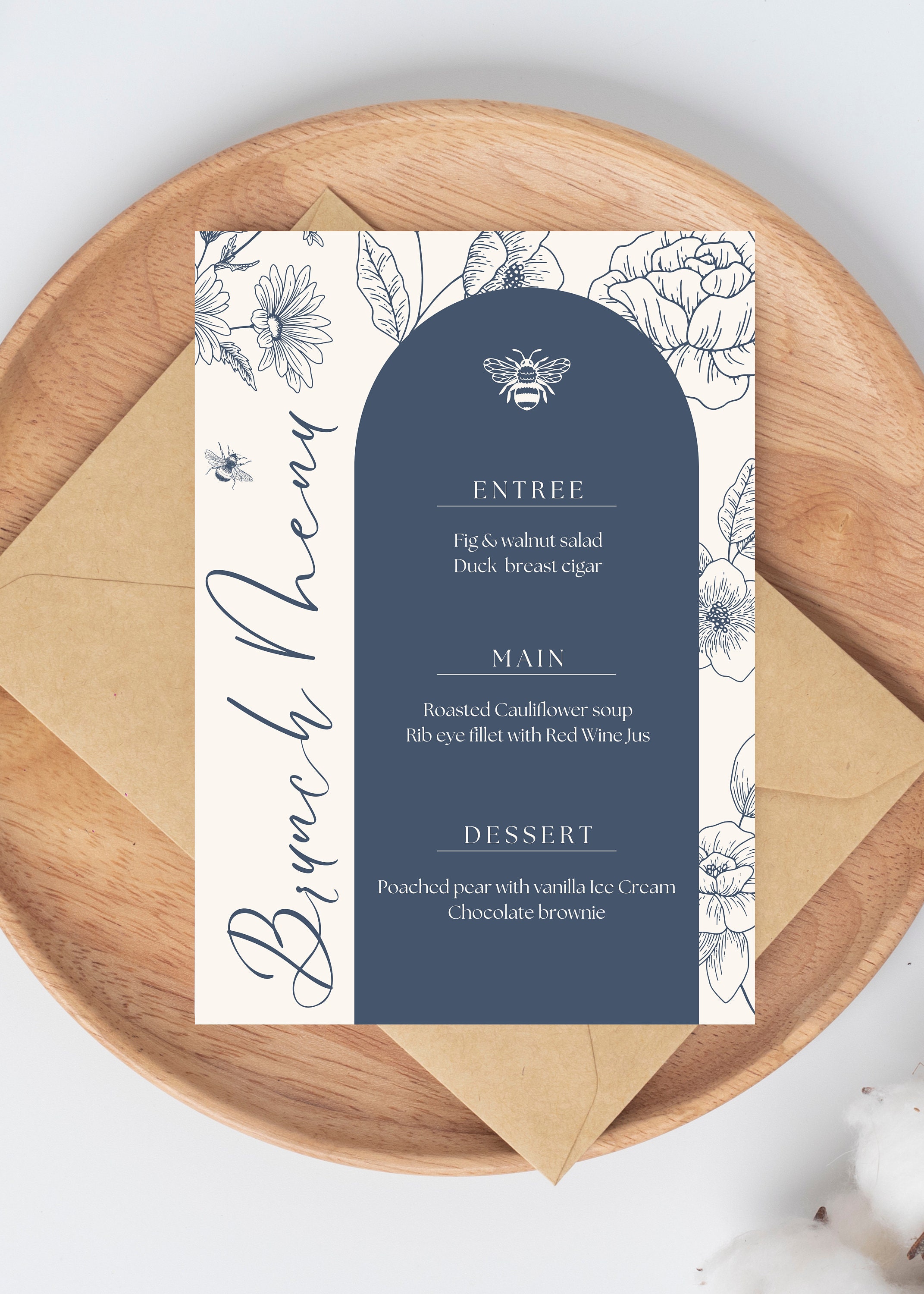 Brunch Menu Floral Menu Ladies Lunch Mimosa Brunch Bottomless Brunch ...