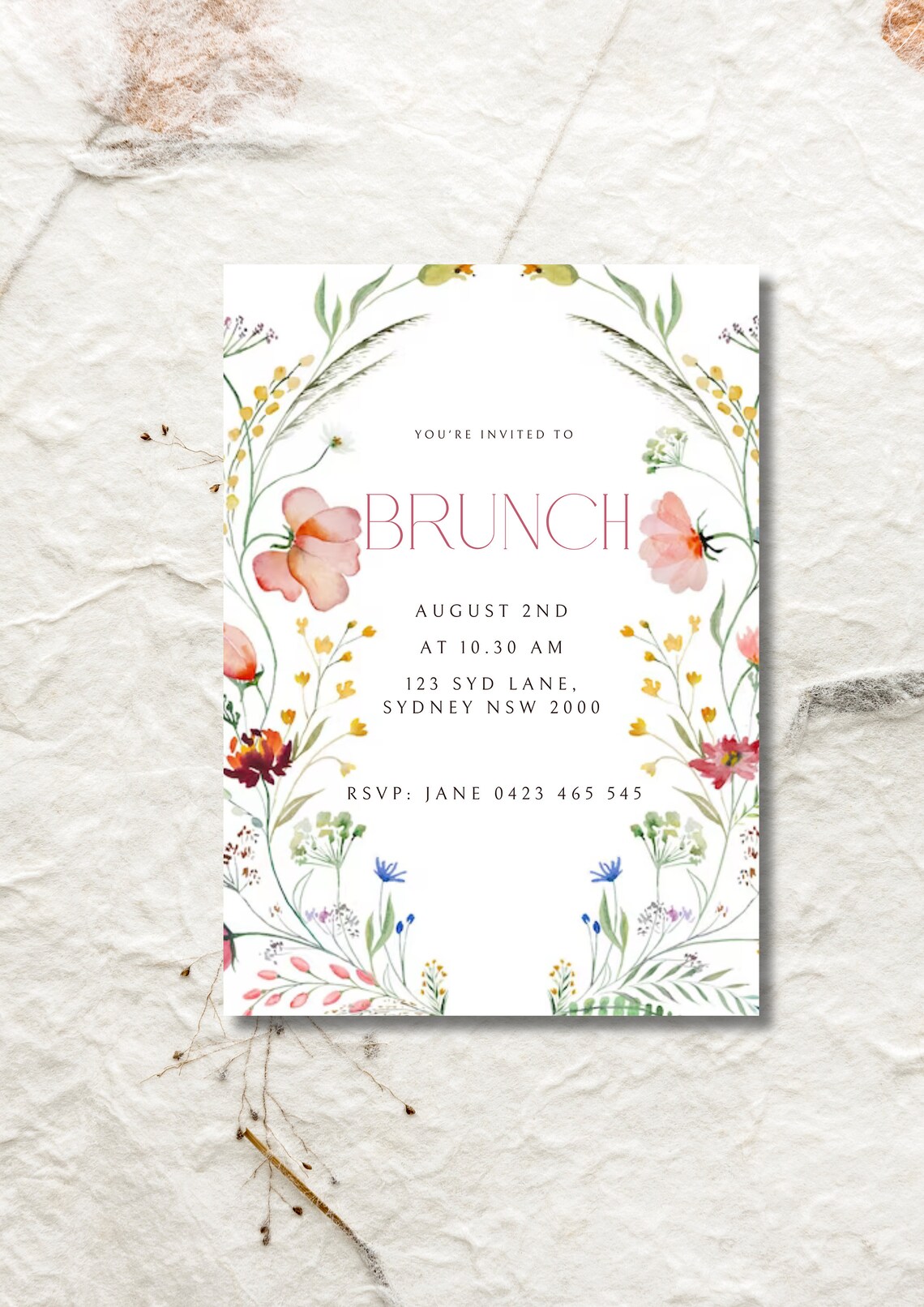 Floral Brunch Invitation: Garden Party, Mother's Day (digital) - Etsy