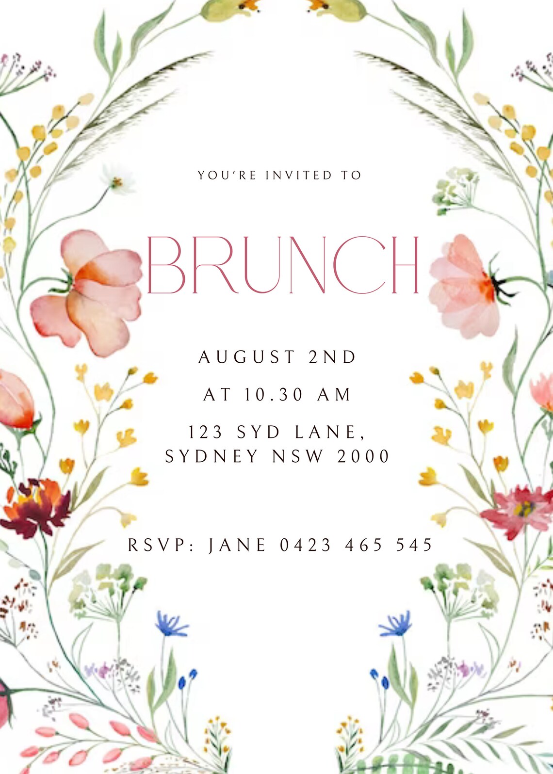 Floral Brunch Invitation: Garden Party, Mother's Day (digital) - Etsy