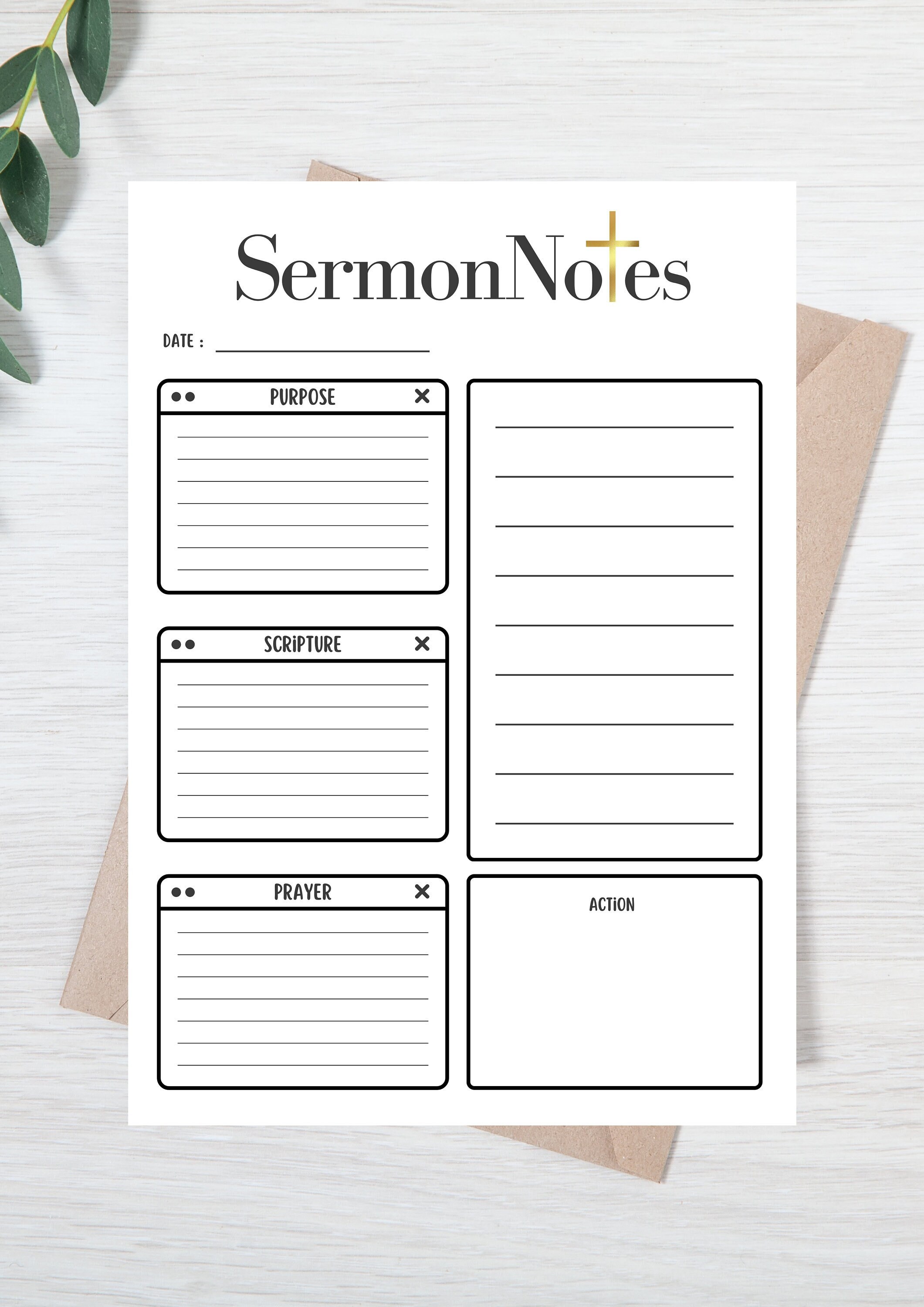 Editable Sermon Notes Template: A4 Printable (digital Download) - Etsy