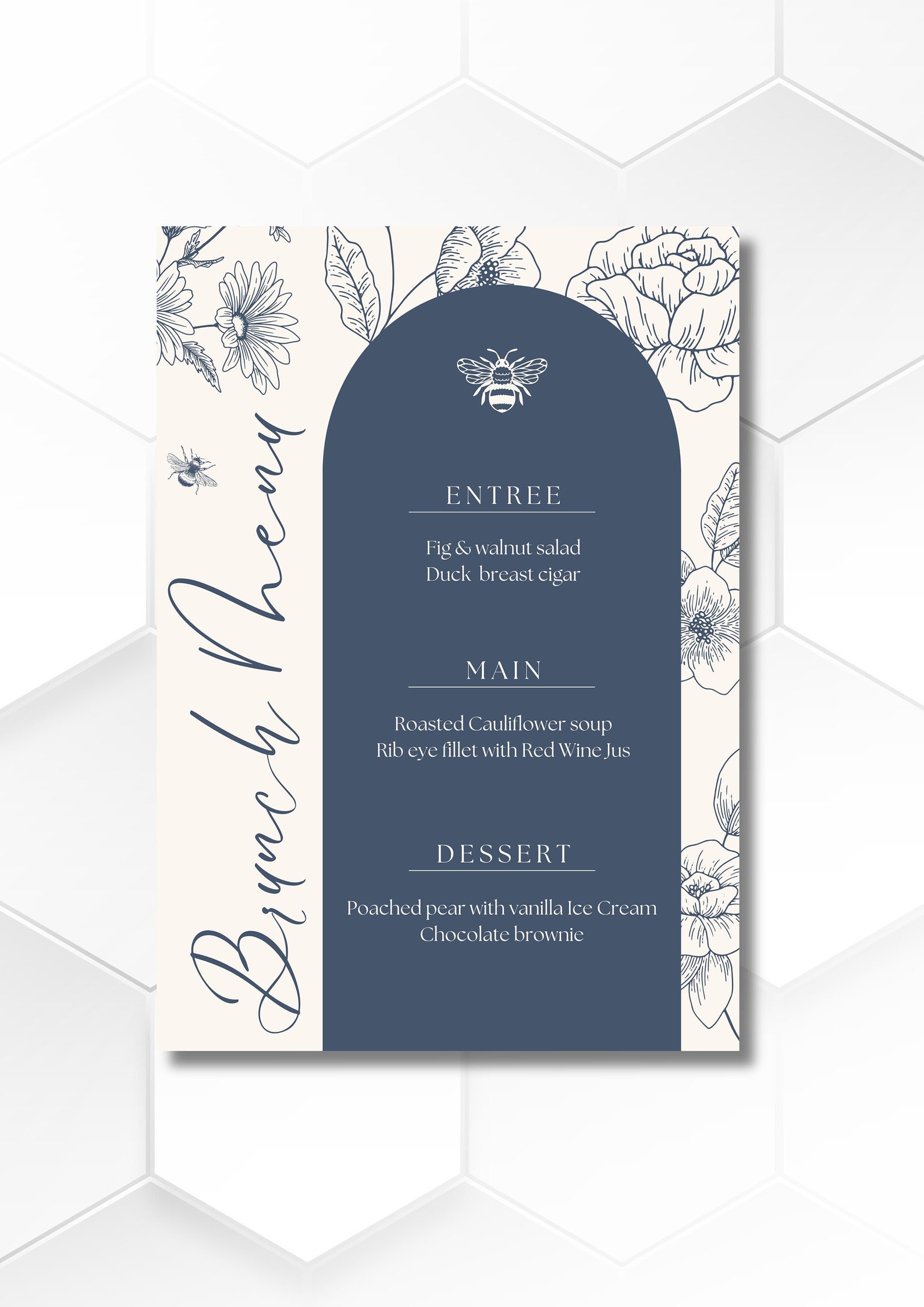 Brunch Menu Floral Menu Ladies Lunch Mimosa Brunch Bottomless Brunch ...