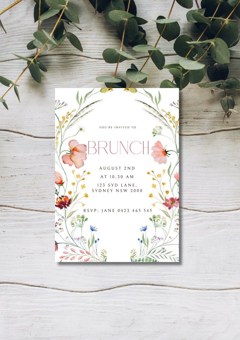 Floral Brunch Invitation: Garden Party, Mother's Day (digital) - Etsy