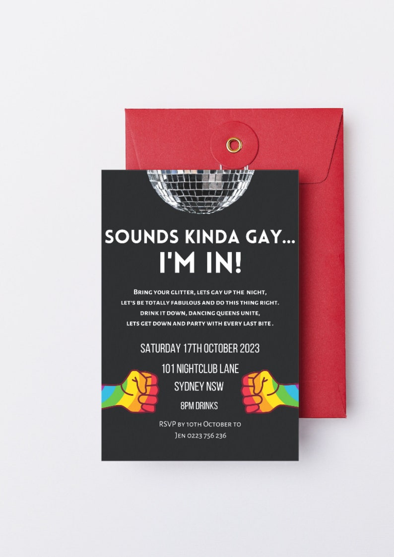 LGBTQIA+ Night Out Invitation: Customizable Pride Celebration (instant ...