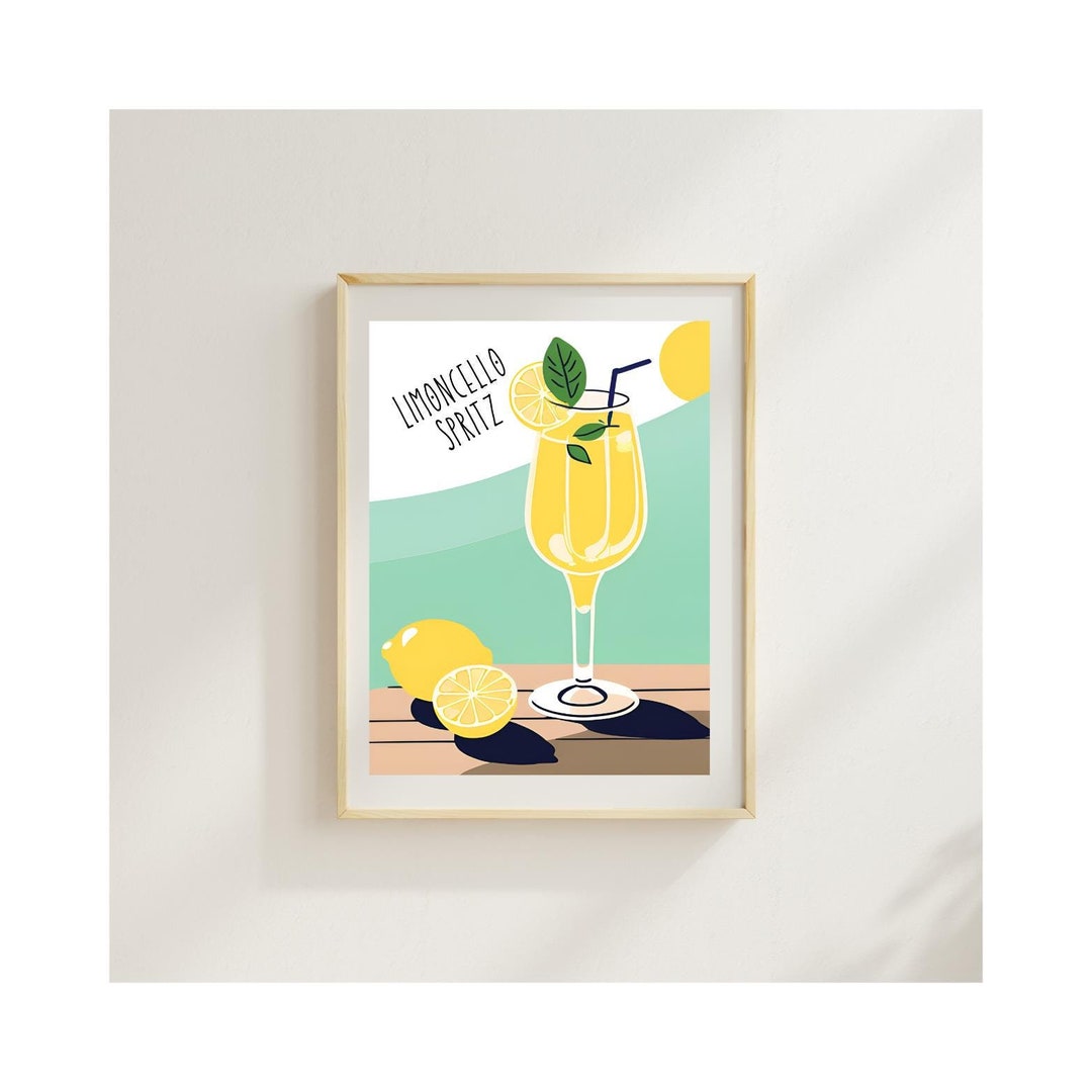 Limoncello Wall Art | Cocktail Digital Print | Limoncello Poster ...