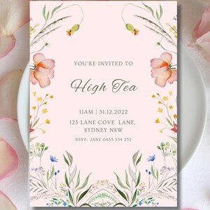 High Tea Invitation | Tea Time Invitation | Afternoon Tea Invitation ...
