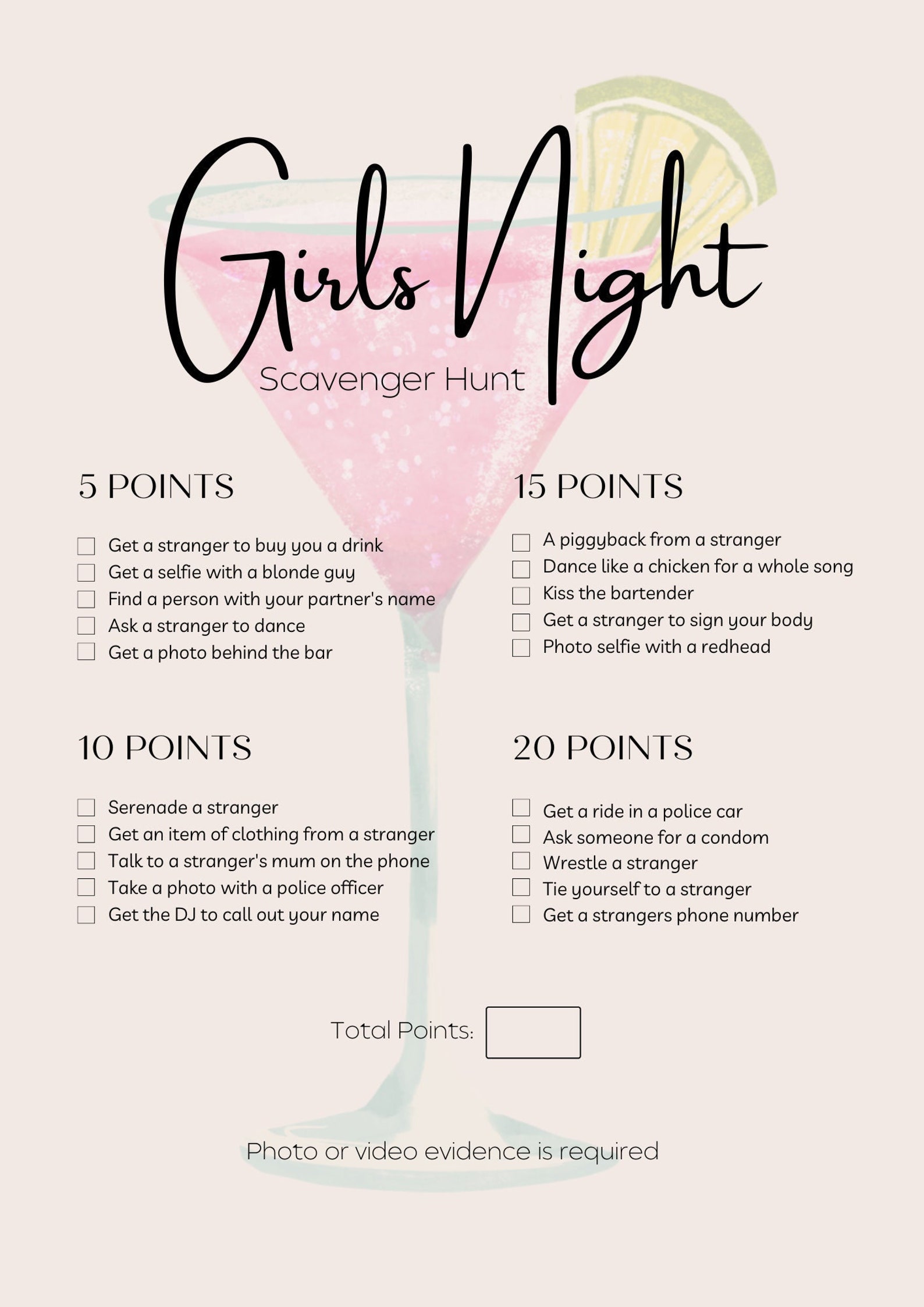 DIY Digital Bachelorette Scavenger Hunt, Hens Scavenger Hunt, Hens ...