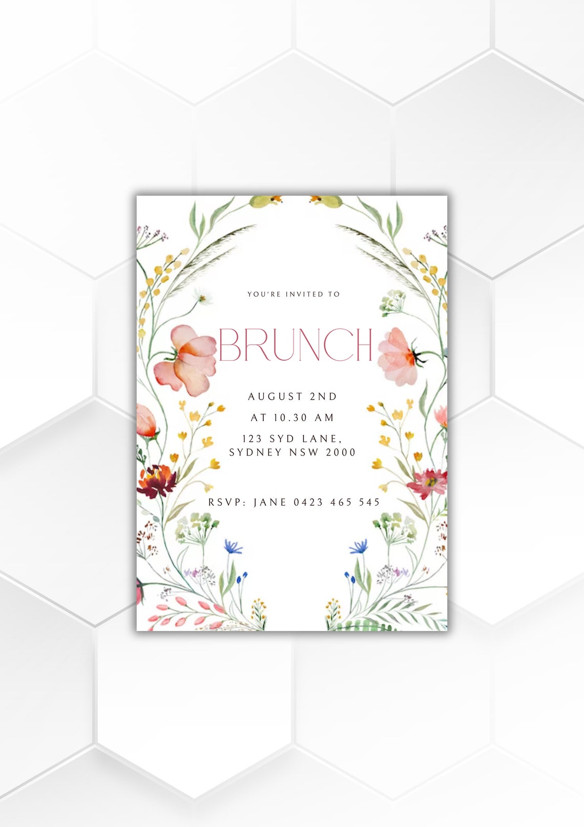 Floral Brunch Invitation: Garden Party, Mother's Day (digital) - Etsy