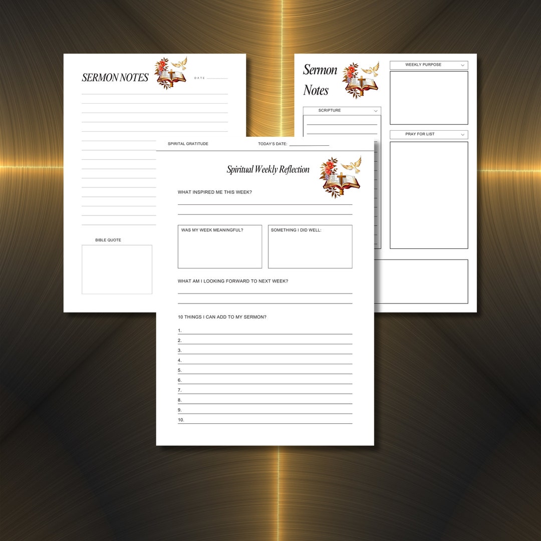 Editable Sermon Notes | Sermon Notebook | Sermon Notes Notebook ...