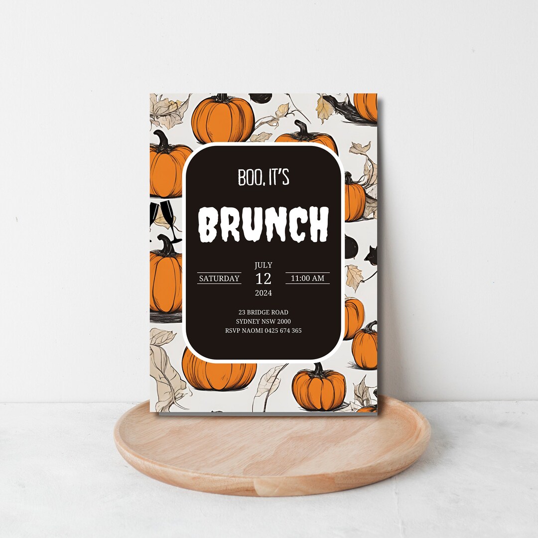 Spooky Halloween Brunch Invitation: Editable Canva Template (instant ...