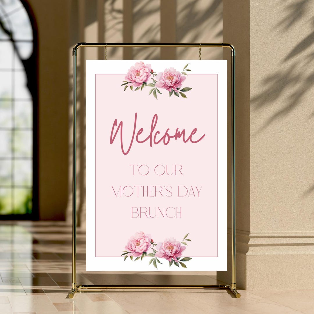 Peony Welcome Sign | Mothers Day Sign | Floral Sign | Welcome Signs ...