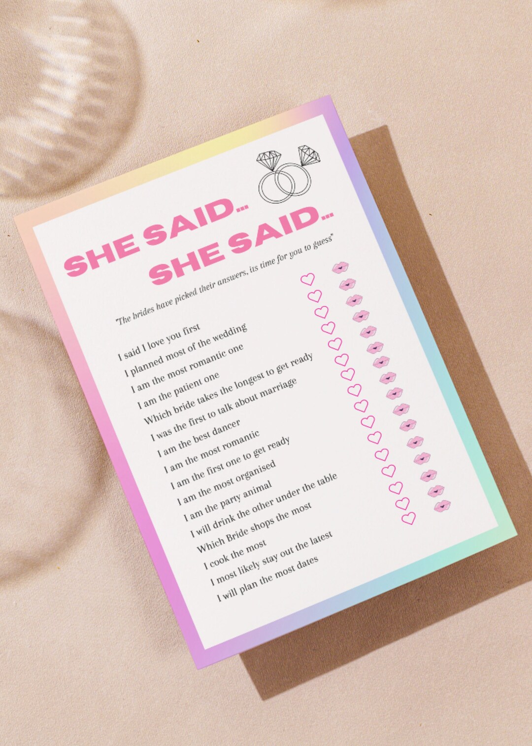Lesbian Games | Bachelorette Game | Hen Do | Hen Do Quiz | Hens Night ...