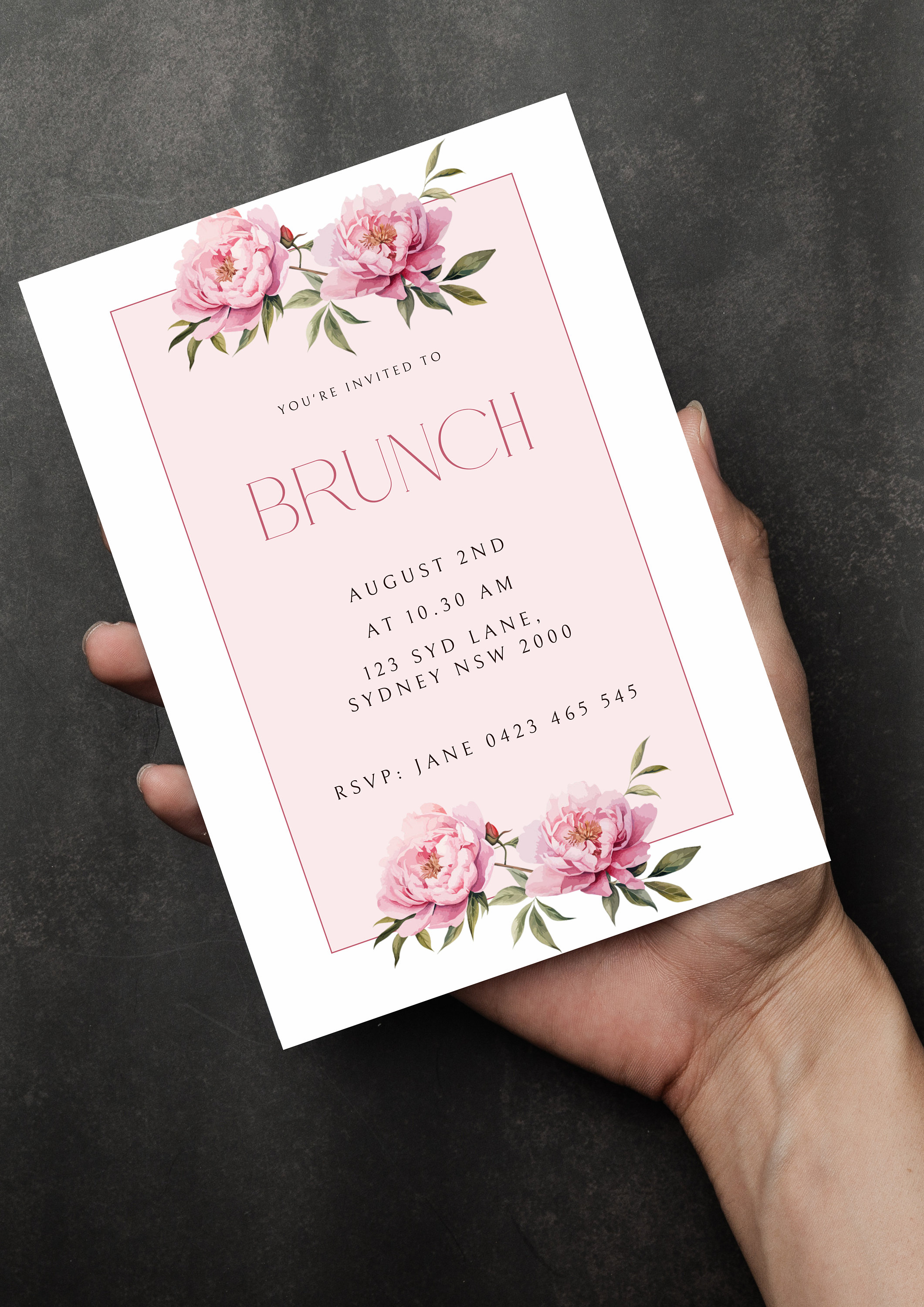 Floral Brunch Invitation Template: Elegant Sunday Brunch Menu (5x7 ...